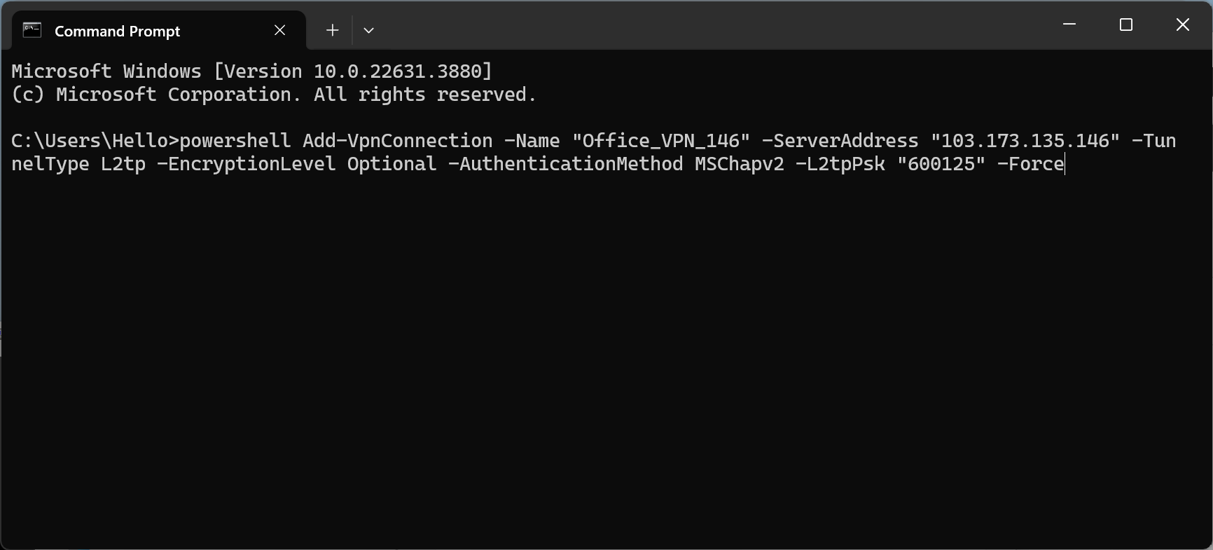 Create and Connect to VPN